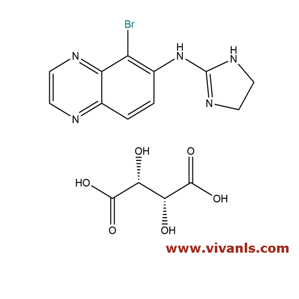 Brimonidine L-Tartrate, CAS Number 70359-46-5, Formula C₁₅H₁₆BrN₅O₆ ...