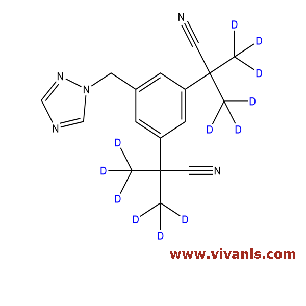 Anastrozole, CAS Number 120511-73-1, Formula C₁₇H₁₉N₅, VIVAN Life Sciences
