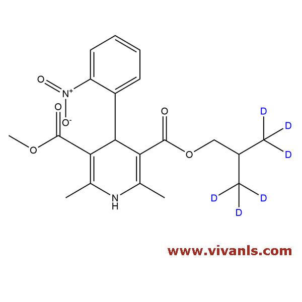 Nisoldipine D6, Formula C₂₀H₁₈N₂O₆D₆, VIVAN Life Sciences